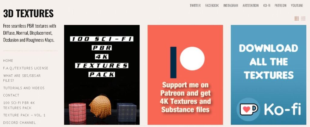 1200以上のPBRテクススチャが無料ダウンロード可能な「3D TEXTURES 」｜制作会社CG MAKERS